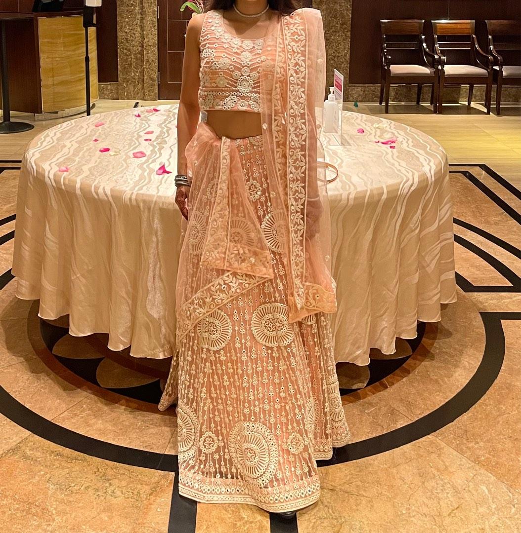 Pink with white lace lehenga- Indian set, Women's Fashion, Dresses ...
