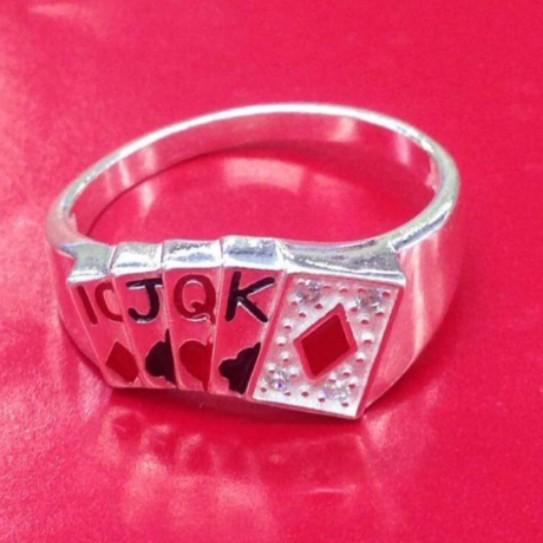 Playing card ring authentic silver, Women's Fashion, Jewelry ...