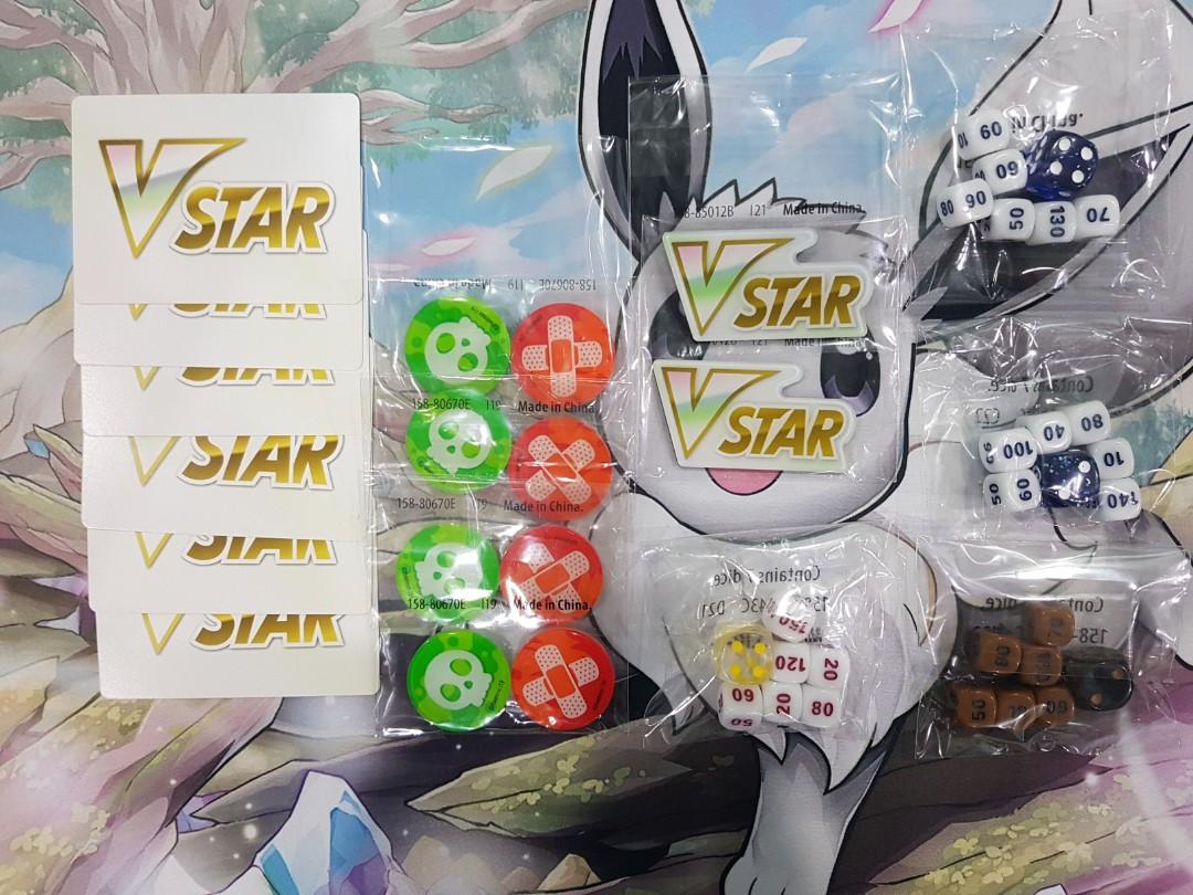 Pokemon Damage Counter Dice Condition Marker V STAR Marker, Hobbies ...