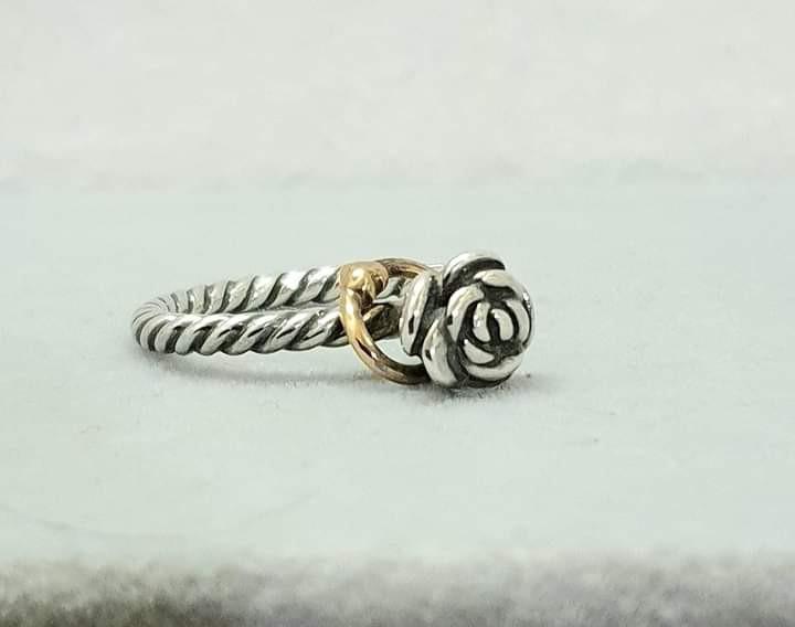 Rare Authentic Pandora Discontinued Two-tone Rose Ring Size 54, Men's ...