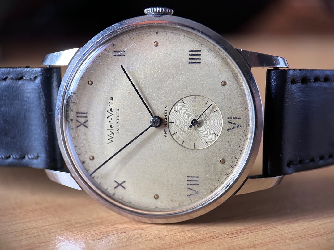 Rare vintage Wyler Vetta jumbo calatrava, Luxury, Watches on Carousell