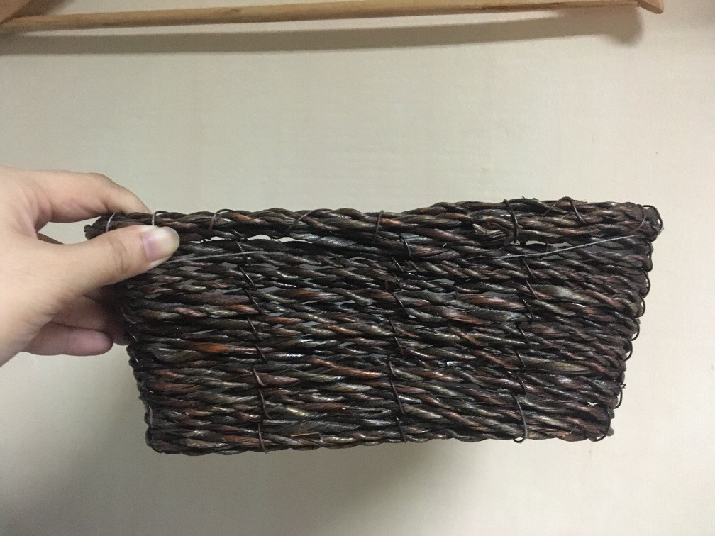 Rattan Dark Brown Wooden Organizer Basket, Furniture & Home Living ...
