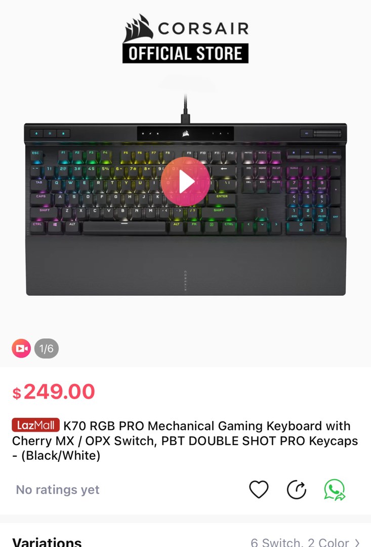 (Read Description)Corsair K70 RGB Pro With Corsair SCIMITOR RGB Elite ...