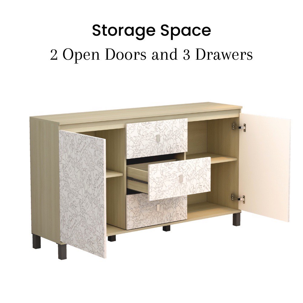 ROAM Console Table Living Room Furniture 2 Door 3 Drawer Sideboard ...