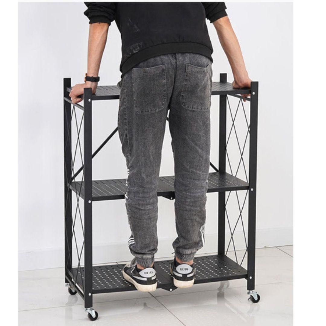 Shelving Unit No Screws Assembly, Folding Metal Storage Shelves with ...