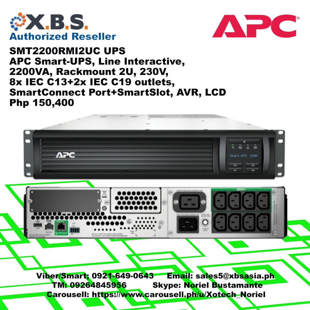 SMT2200RMI2UC UPS APC Smart-UPS, Line Interactive, 2200VA, Computers & Tech, Office & Business ...