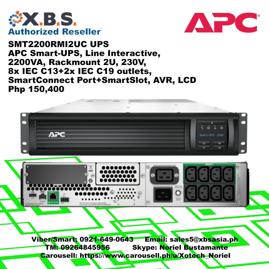 SMT2200RMI2UC UPS APC Smart-UPS, Line Interactive, 2200VA, Computers & Tech, Office & Business ...