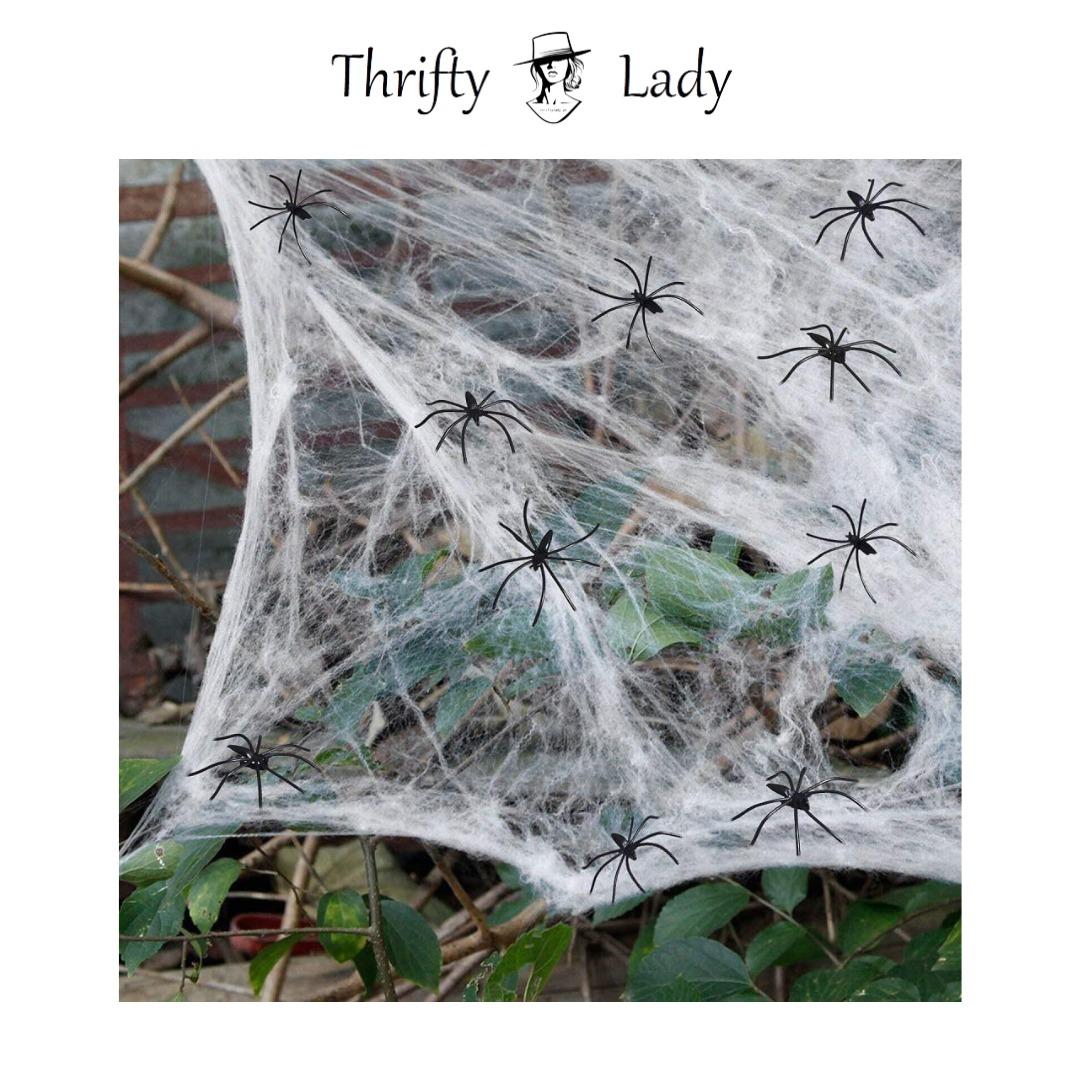 Spider Web Halloween Decoration (with free 2 mini spiders), Furniture ...