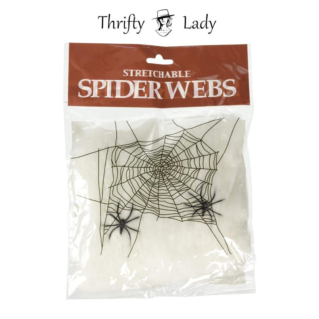 Spider Web Halloween Decoration (with free 2 mini spiders), Furniture ...