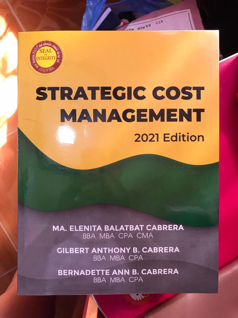 Strategic Cost Management 2021 Edition by Cabrera, Hobbies & Toys ...