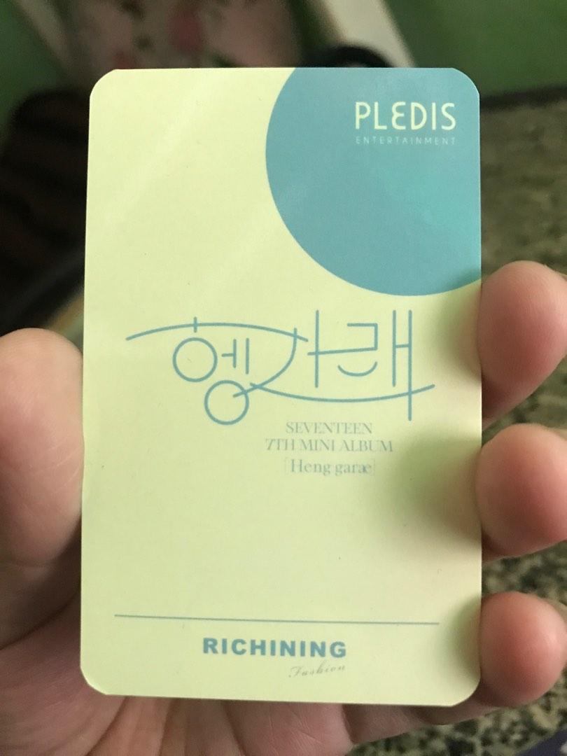 SVT JOSHUA Henggarae Richining Fansign Photocard, Hobbies & Toys ...