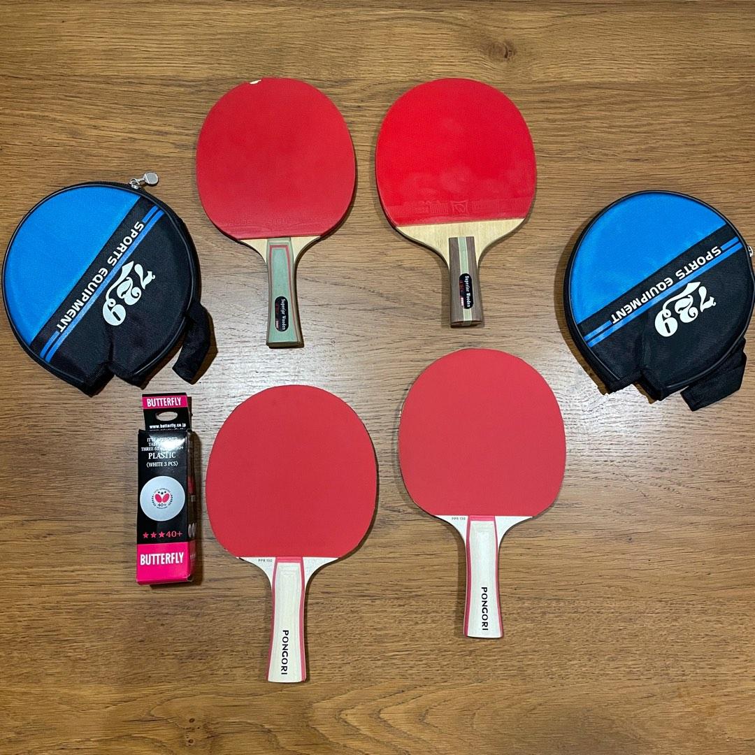 Table Tennis Rackets (x4) + Balls, Sports Equipment, Sports & Games ...