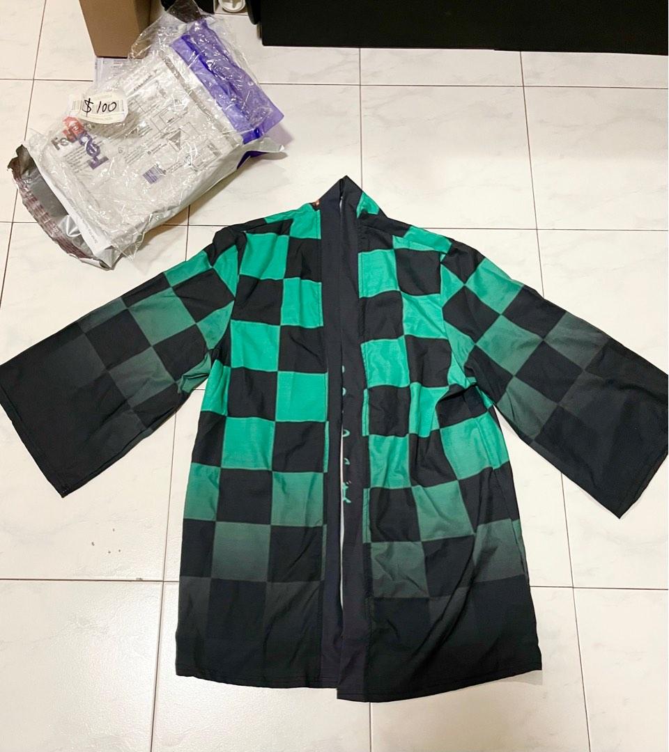 Tanjiro Kamado Kimono KNY Robe Anime Coat Cosplay Costumes, Men's ...