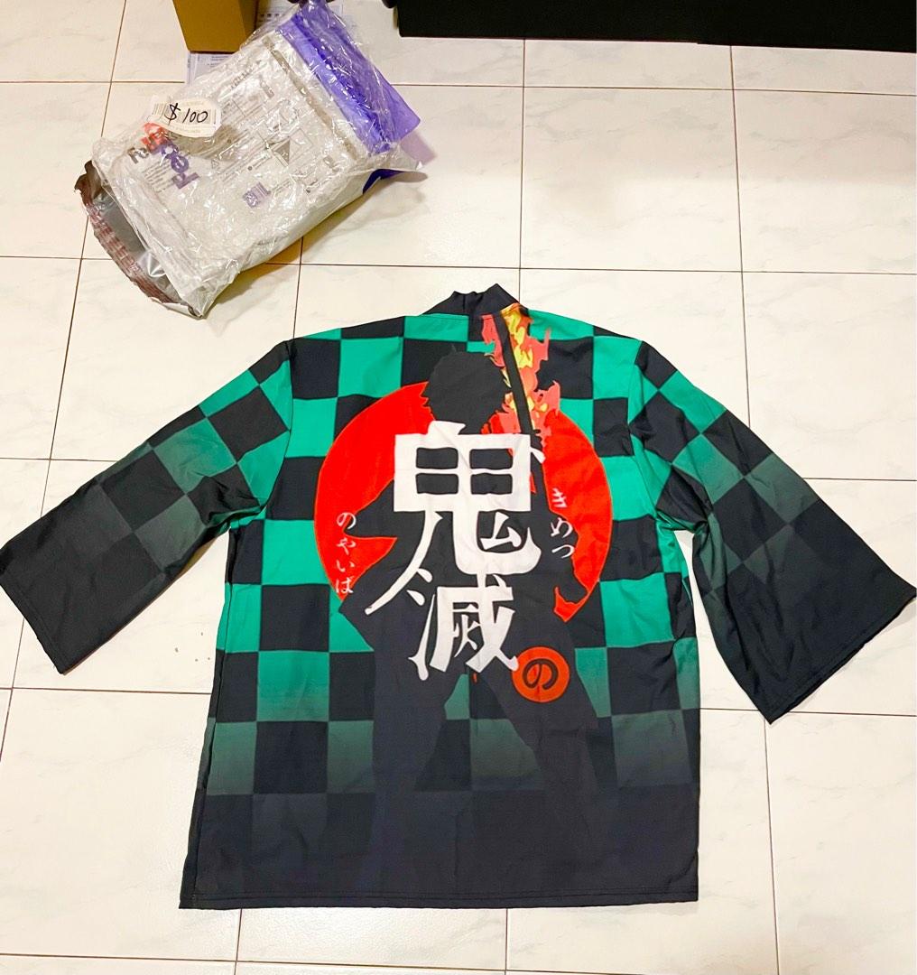 Tanjiro Kamado Kimono KNY Robe Anime Coat Cosplay Costumes, Men's ...