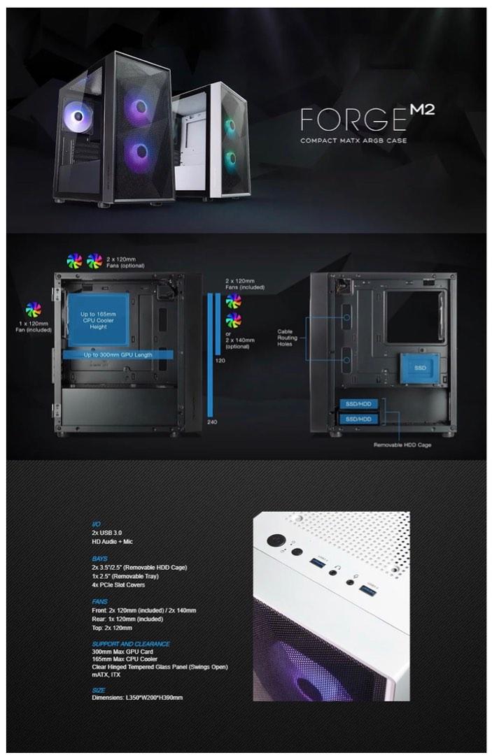Tecware Forge M2 ARGB TG White Case - 1 Year Warranty, Computers & Tech ...