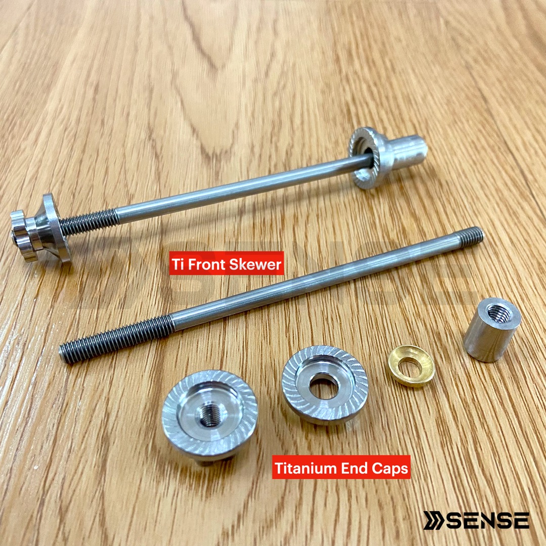 Ti Front Skewer for Brompton Aceoffix Pikes 3Sixty Titanium End Cap Nut ...