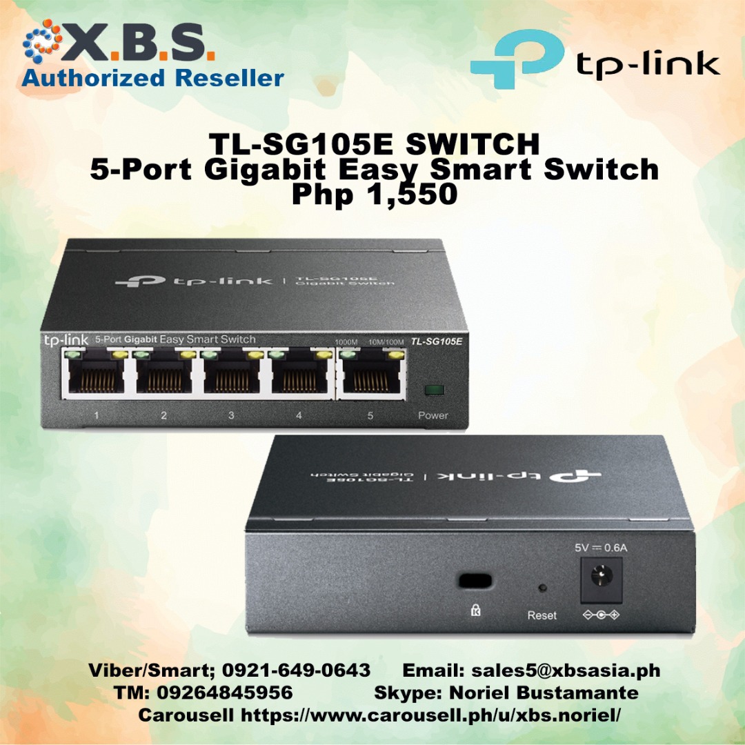 TL-SG105E SWITCH 5-Port Gigabit Easy Smart Switch, Computers & Tech ...