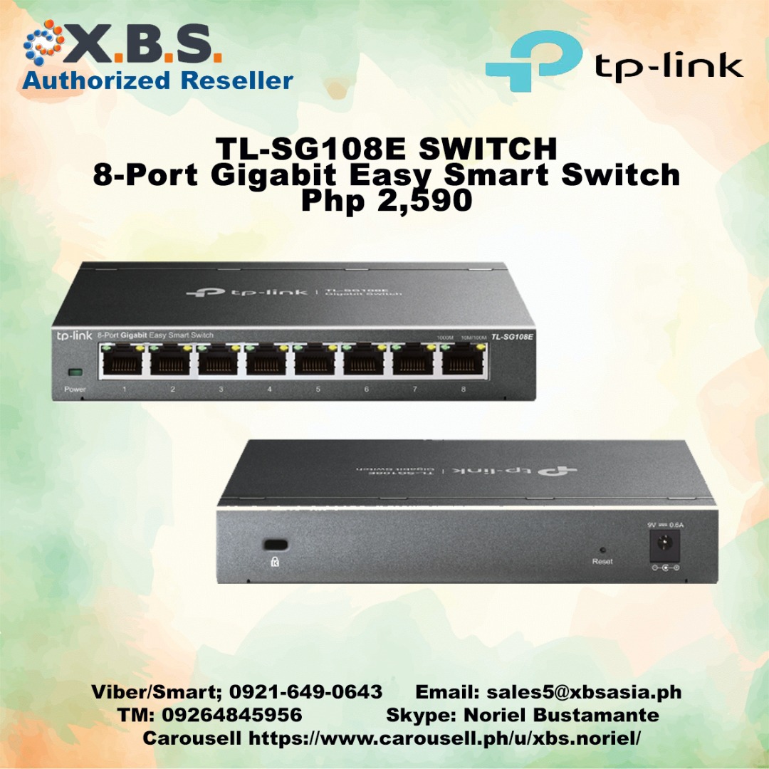 TL-SG108E SWITCH 8-Port Gigabit Easy Smart Switch, Computers & Tech ...