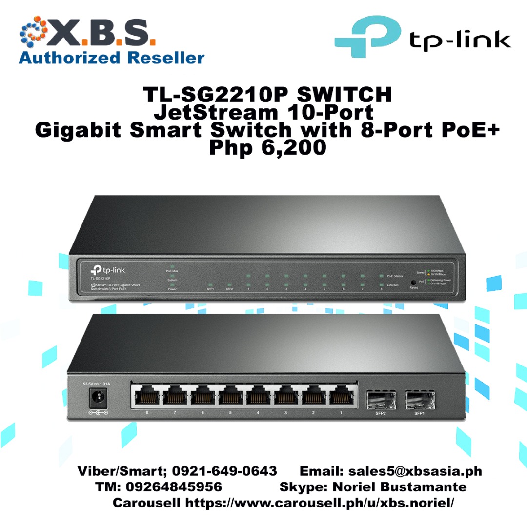 TL-SG2210P SWITCH JetStream 10-Port Gigabit, Computers & Tech, Office ...
