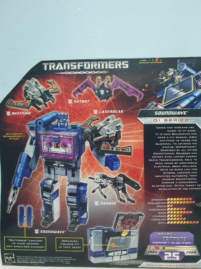 Transformers Soundwave Figure includes 4 cassettes tapes Laserbeak ...