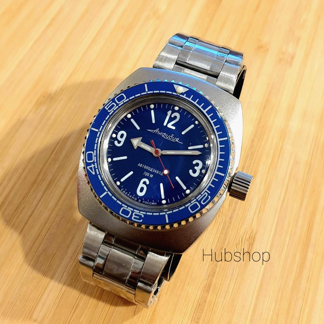 Vostok Amphibia Mod Classic Automatic Blue Dial. 200 M water resistance ...