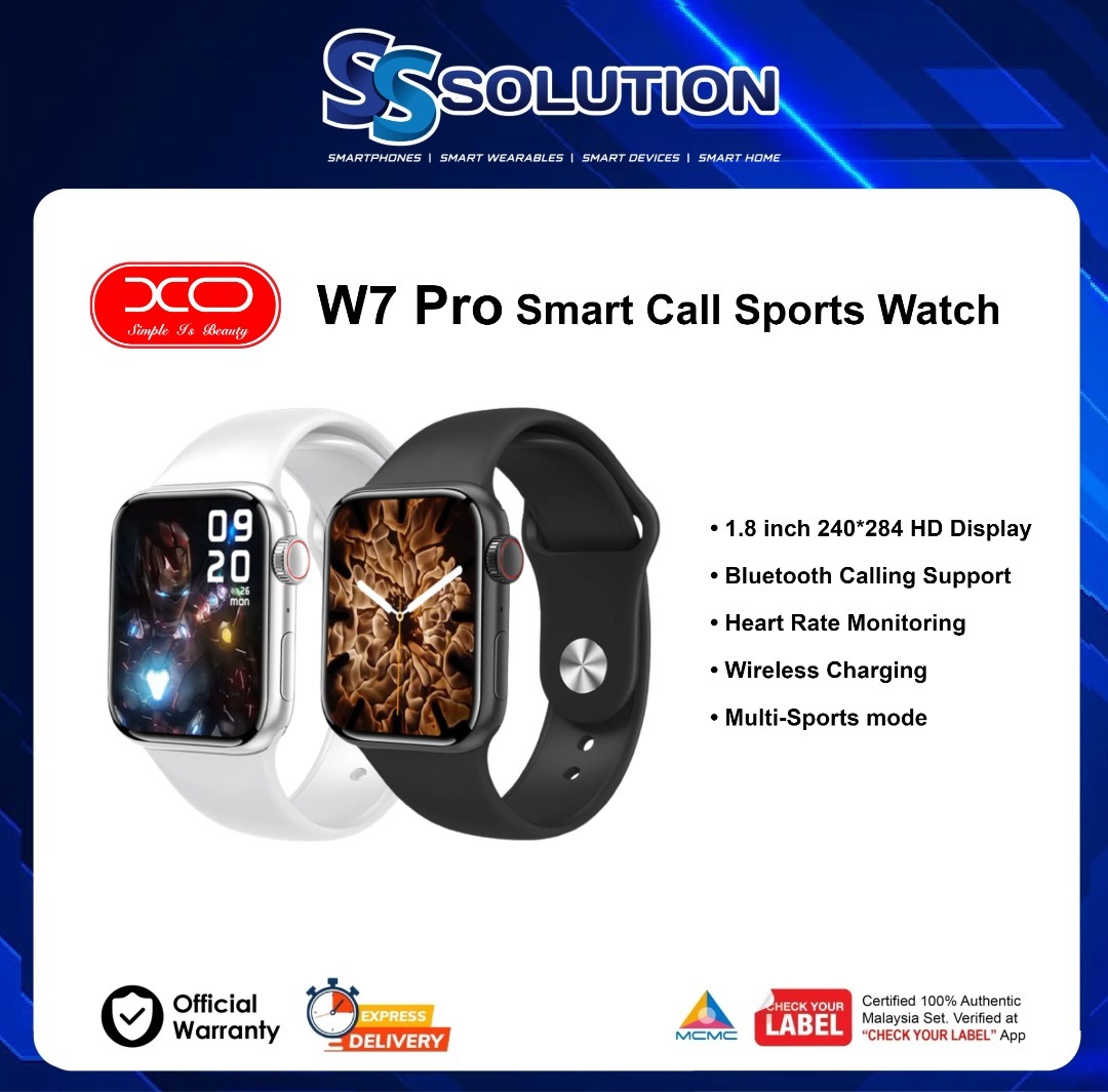 XO W7 Pro Smartwatch l 1.8inch HD l Bluetooth Calling l Wireless ...