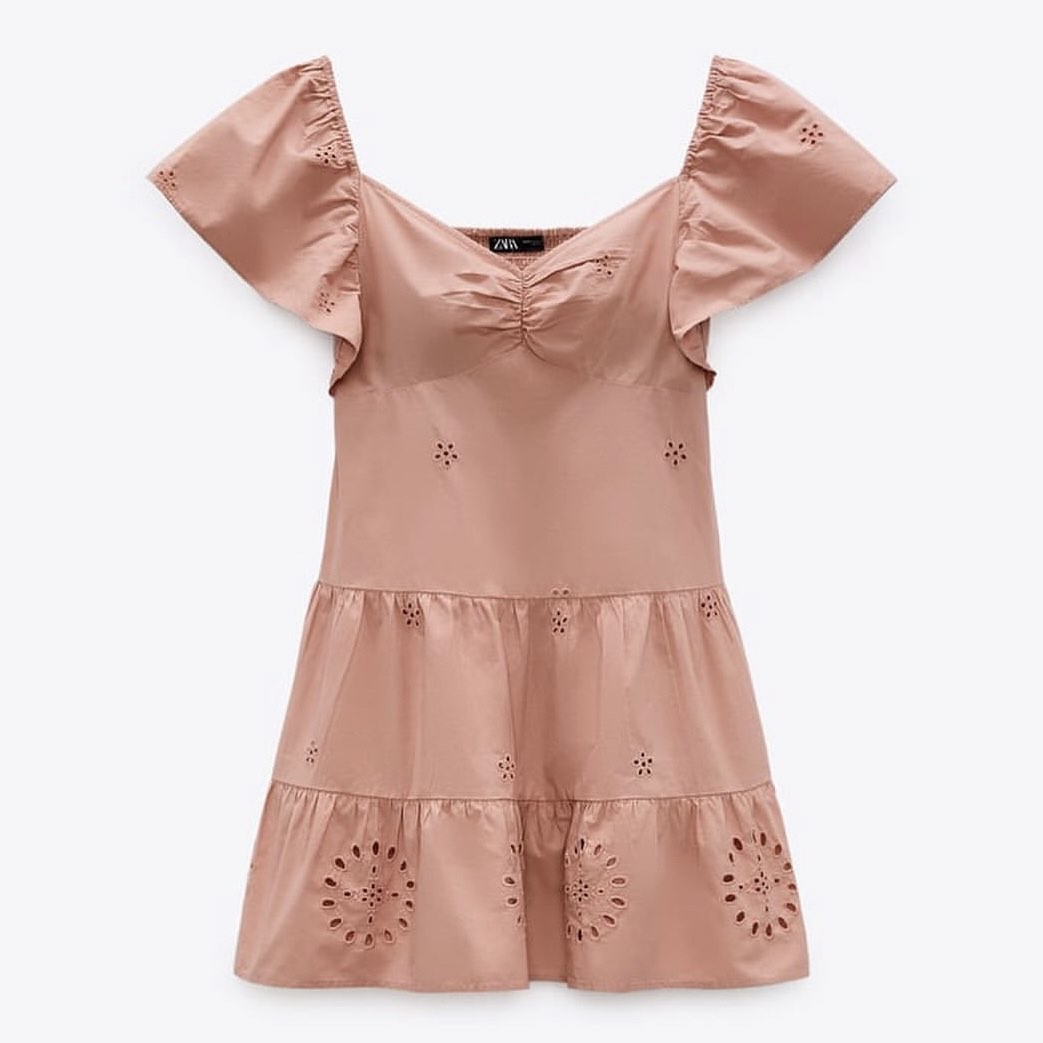 Zara Dress with Cutwork Embroidery, Women's Fashion, Dresses & Sets ...
