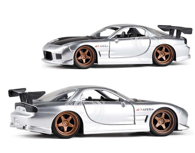 1:32 JDM TUNERS - 1993 Silver Mazda RX-7 (FD3S) Apexi w/ Rotary symbol diecast model car ...
