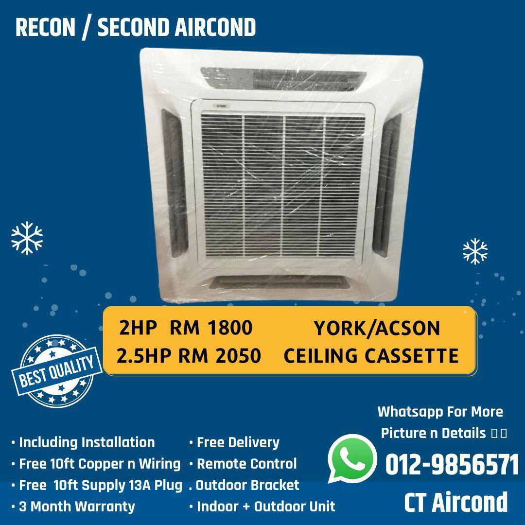 2.5hp Acson Ceiling Cassette Aircond Ac450, TV & Home Appliances, Air Conditioners & Heating on ...