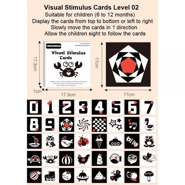 2 pack Visual Stimulus Card Sensory High Contrast Vision Development ...