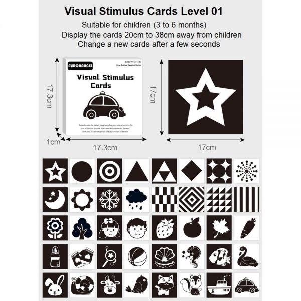 2 pack Visual Stimulus Card Sensory High Contrast Vision Development ...
