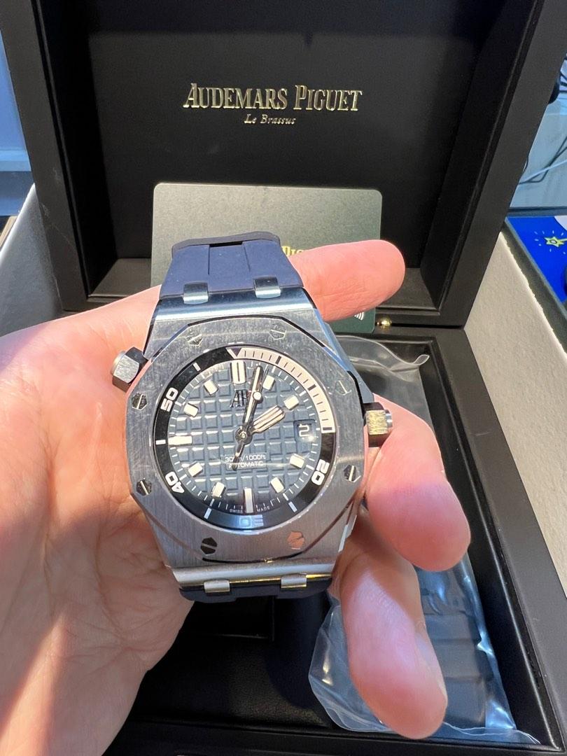 全新 AP 15720ST blue Royal Oak Diver, 名牌, 手錶 - Carousell