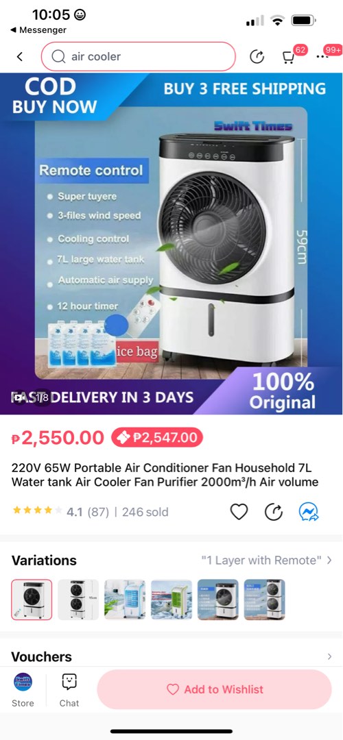 Air cooler, TV & Home Appliances, Air Conditioning and Heating on Carousell