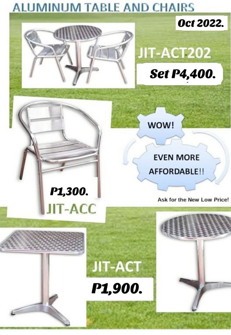 Aluminum Table and Chairs, Furniture & Home Living, Outdoor Furniture ...