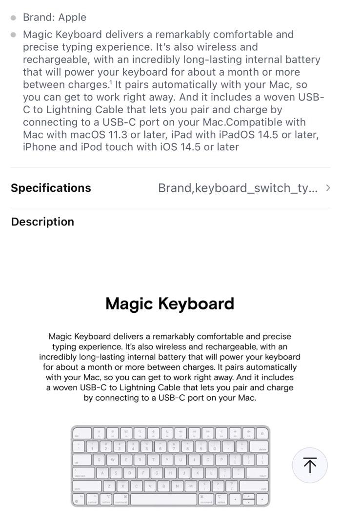 Apple Magic Keyboard - US English Late 2021, Computers & Tech, Parts ...