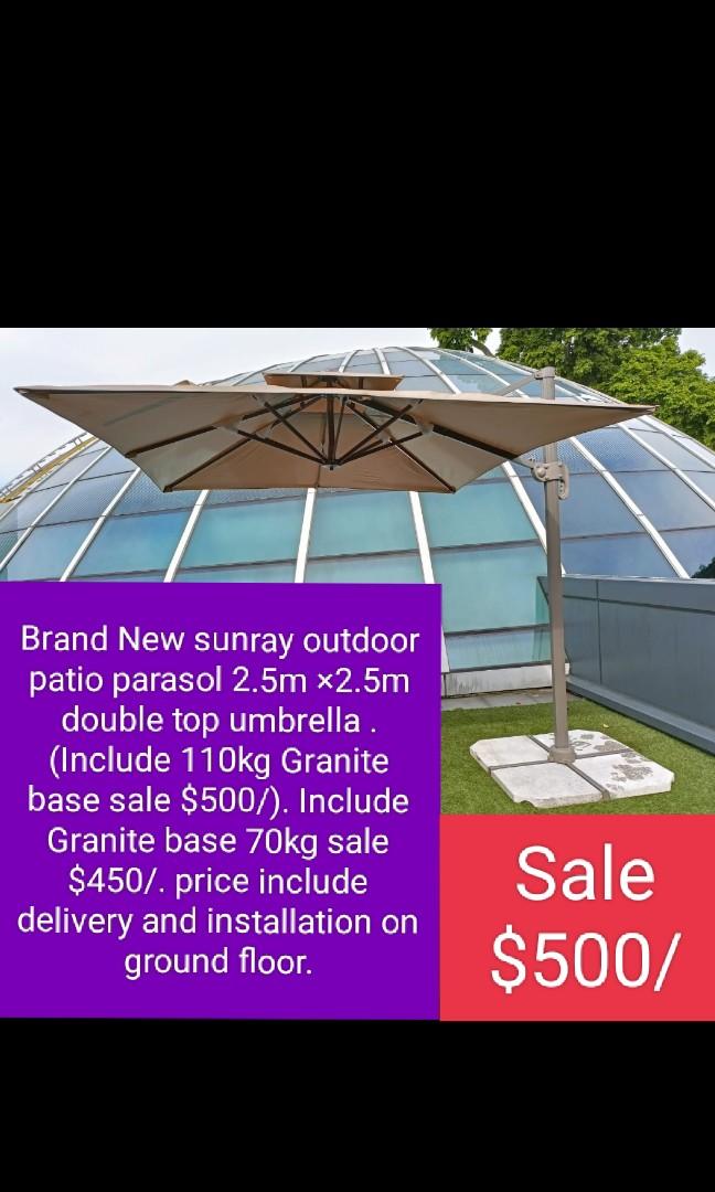 Brand New sunray outdoor patio parasol Double top umbrella, Furniture ...