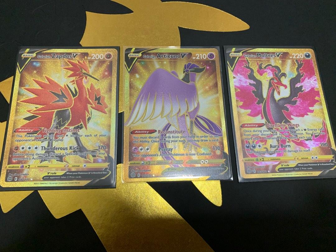 Brillant Stars Set - Galarian Zapdos V Gold / Galarian Articuno V Gold ...