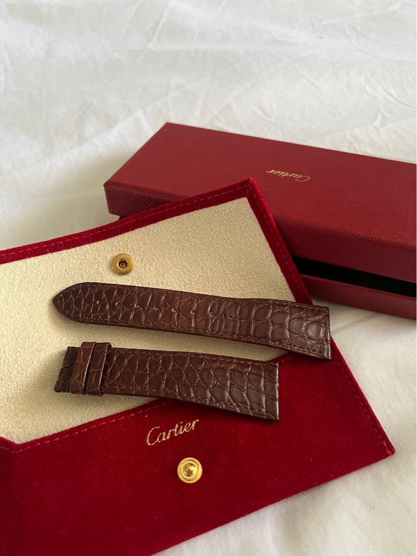 Cartier Brown Leather Watch Strap, Luxury, Watches on Carousell