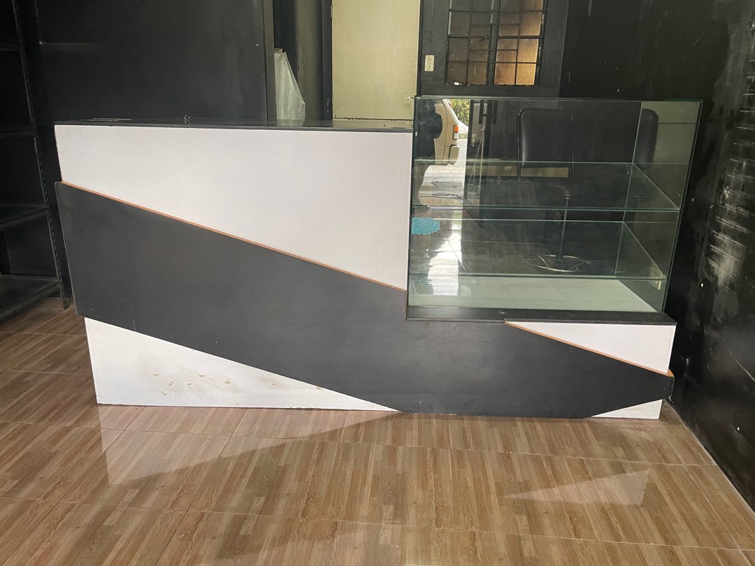 Cashier Counter Table with Glass, Furniture & Home Living, Furniture ...