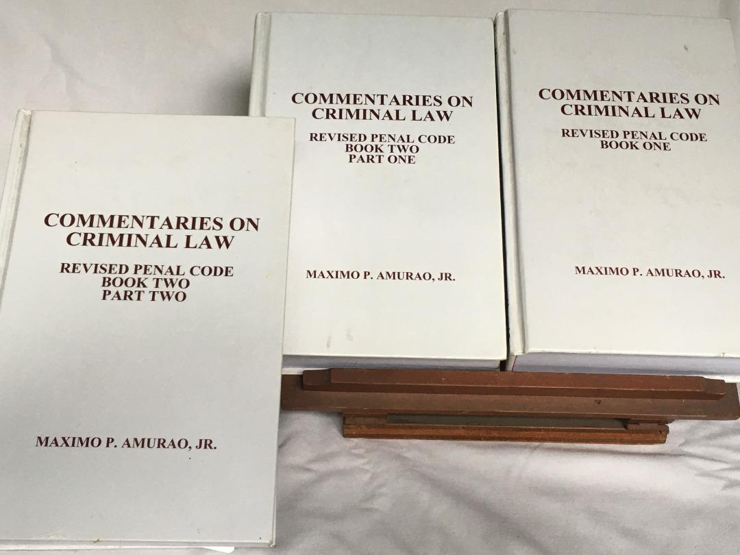 Commentaries on Criminal Law by Atty. Maximo P. Amurao, Jr., Hobbies ...