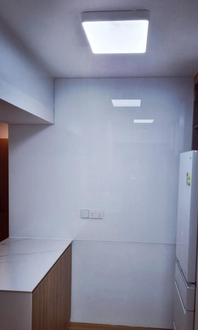 Clear/Crystal clear tempered glass backsplash backing, Furniture & Home ...