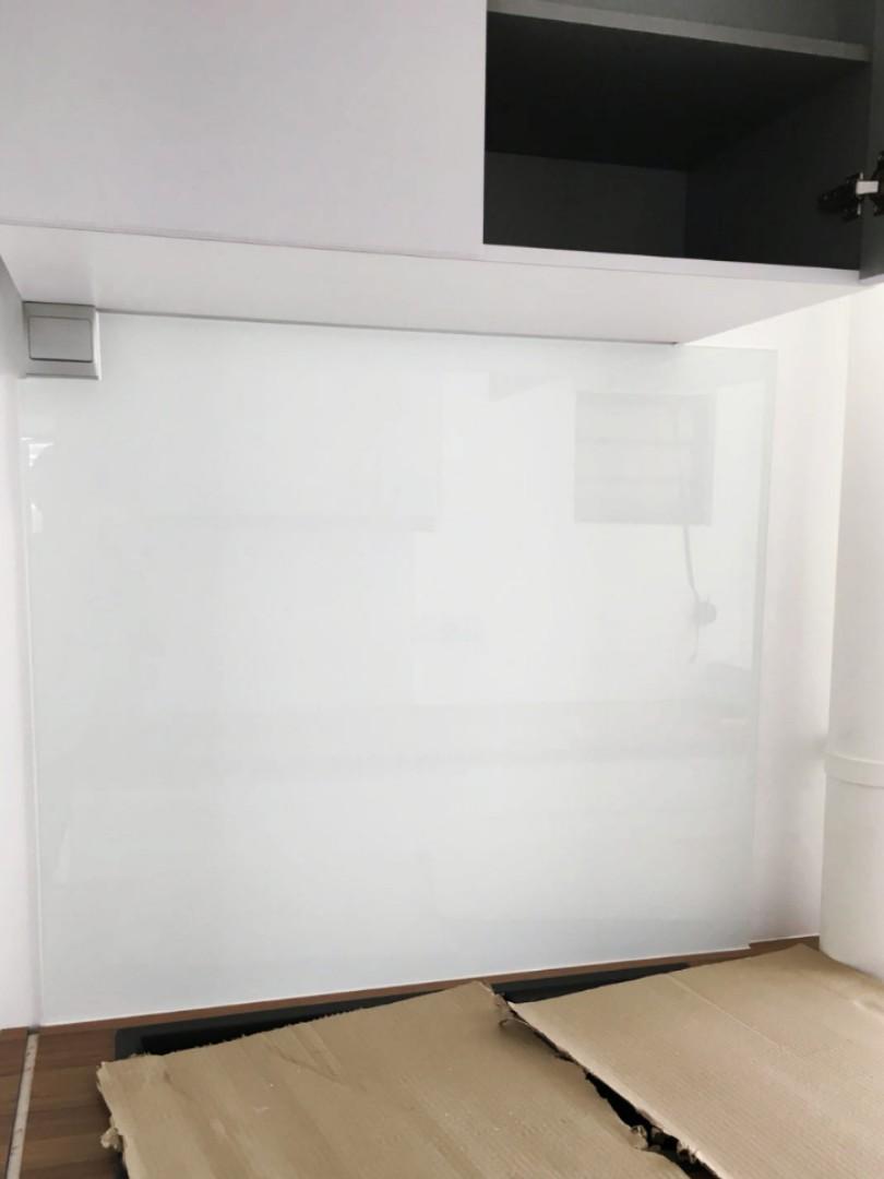 Clear/Crystal clear tempered glass backsplash backing, Furniture & Home ...