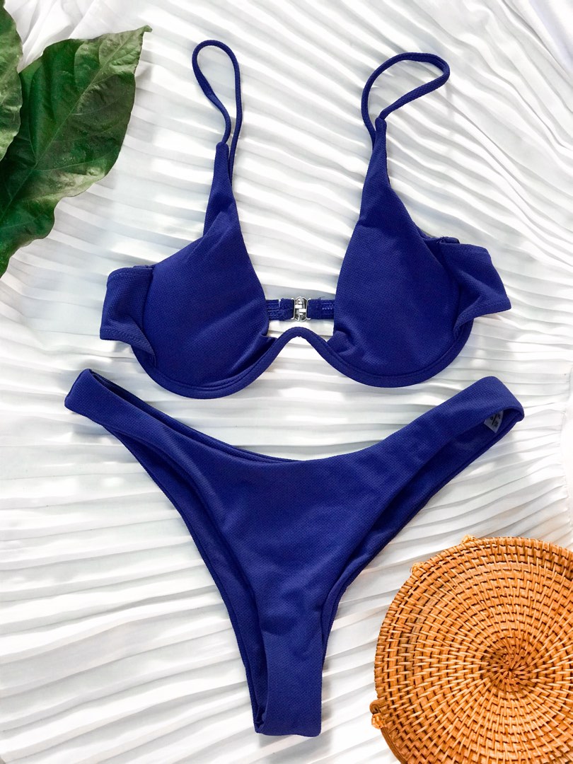 Dark blue bikini (Wired and padded top), Women's Fashion, Swimwear ...