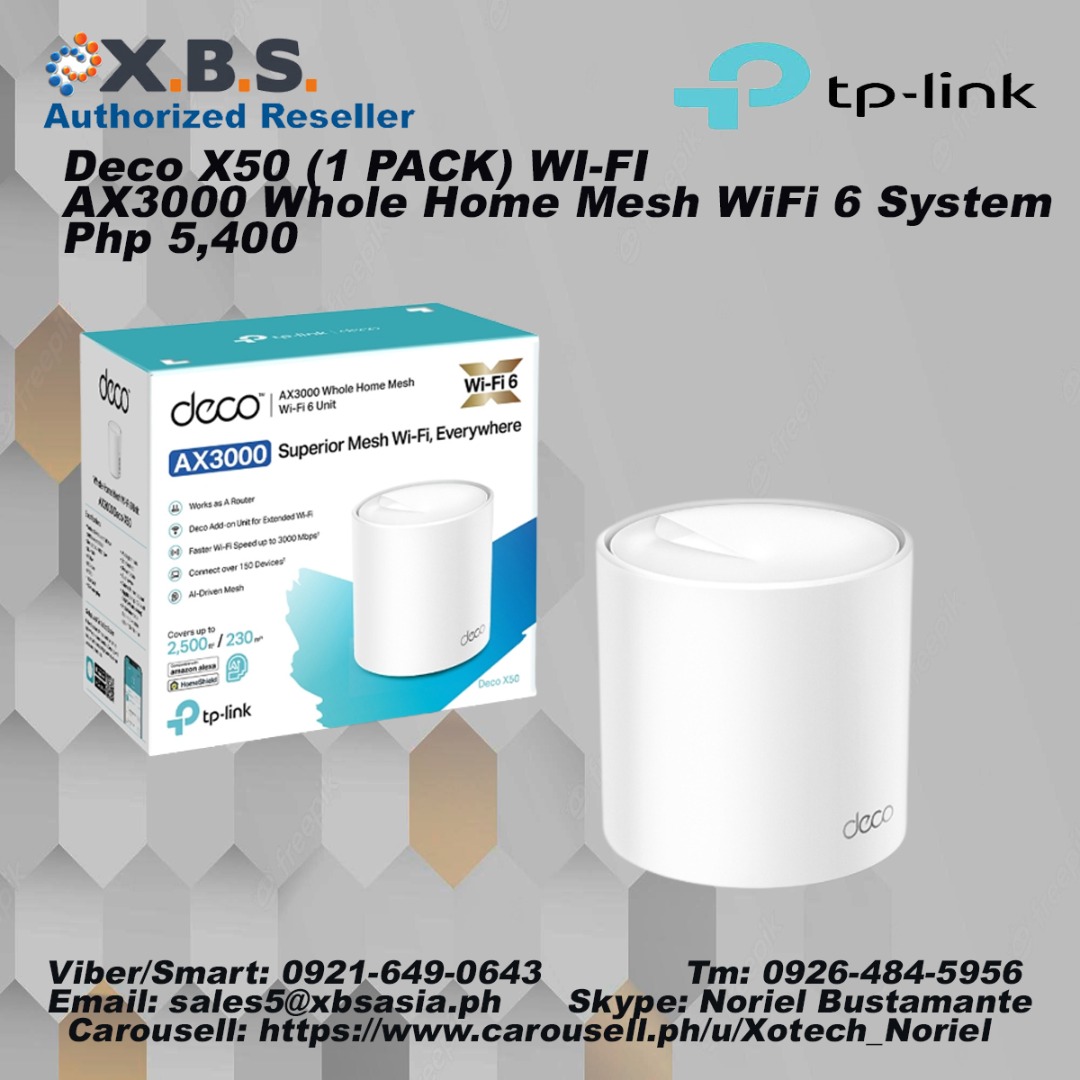Deco X50 (1 PACK) WI-FI AX3000 Whole Home Mesh WiFi 6 System, Computers ...
