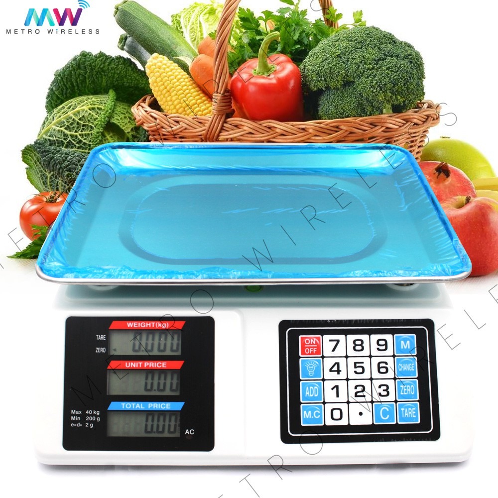 Digital Scale 40 kg Timbangan Kitchen Store Scale Electronic Pricing Scale Random Design ZH1335 ...