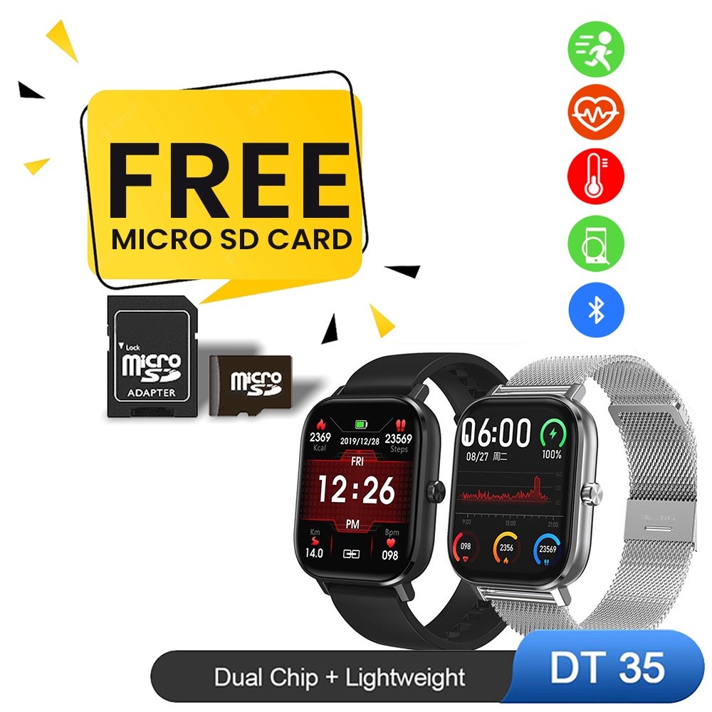 DT NO. 1 Stylish Smart Watch DT35 IP67 Bluetooth Sports Activity ...