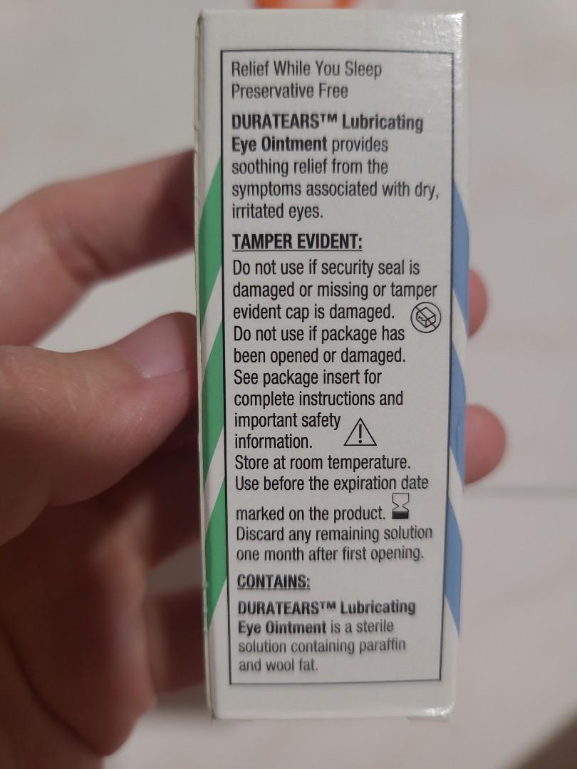 Duratears lubricating eye ointment 3.5g for dry eyes, Beauty & Personal ...
