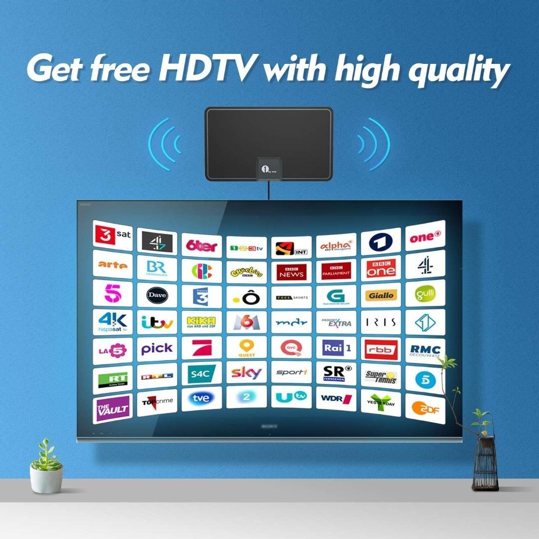 DVB-T2 Antenna, 1byone 200 km Range Digital HD TV Antenna & Digital ...