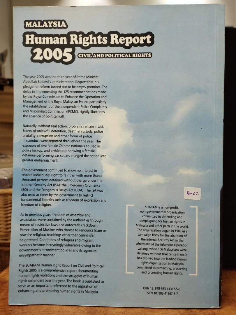 (ENG) Malaysia Human Rights Report 2005 Civil and Political Rights ...