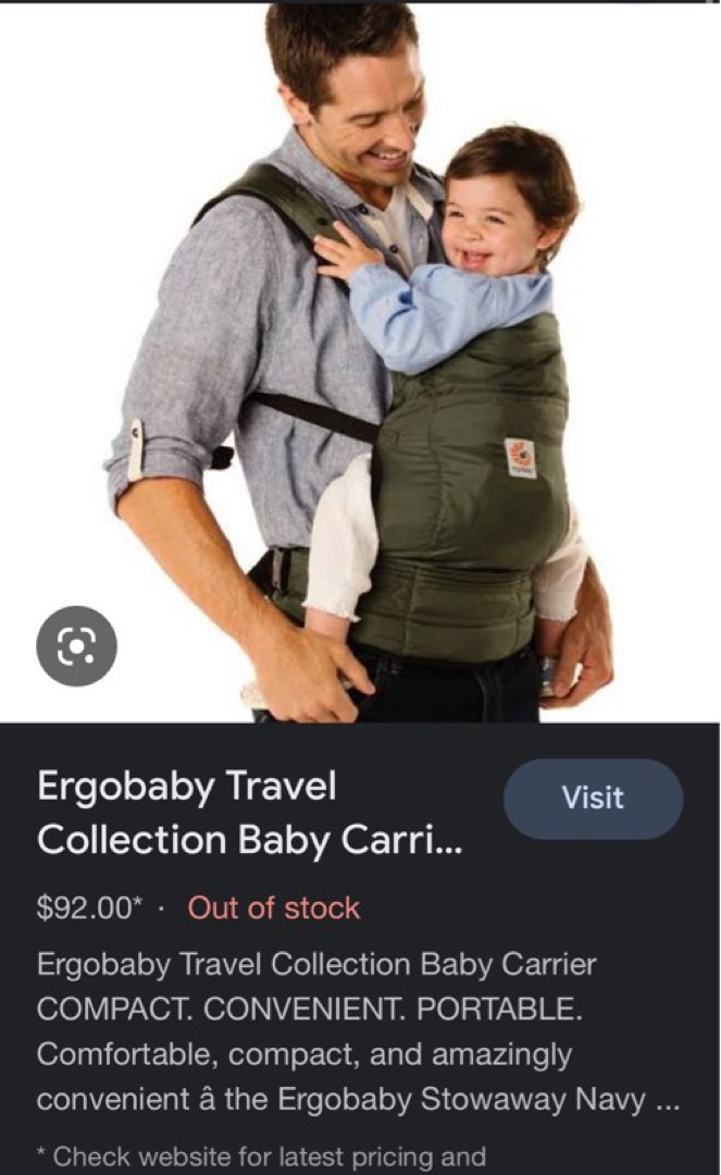 Ergo travel stow away carrier, Babies & Kids, Going Out, Carriers ...
